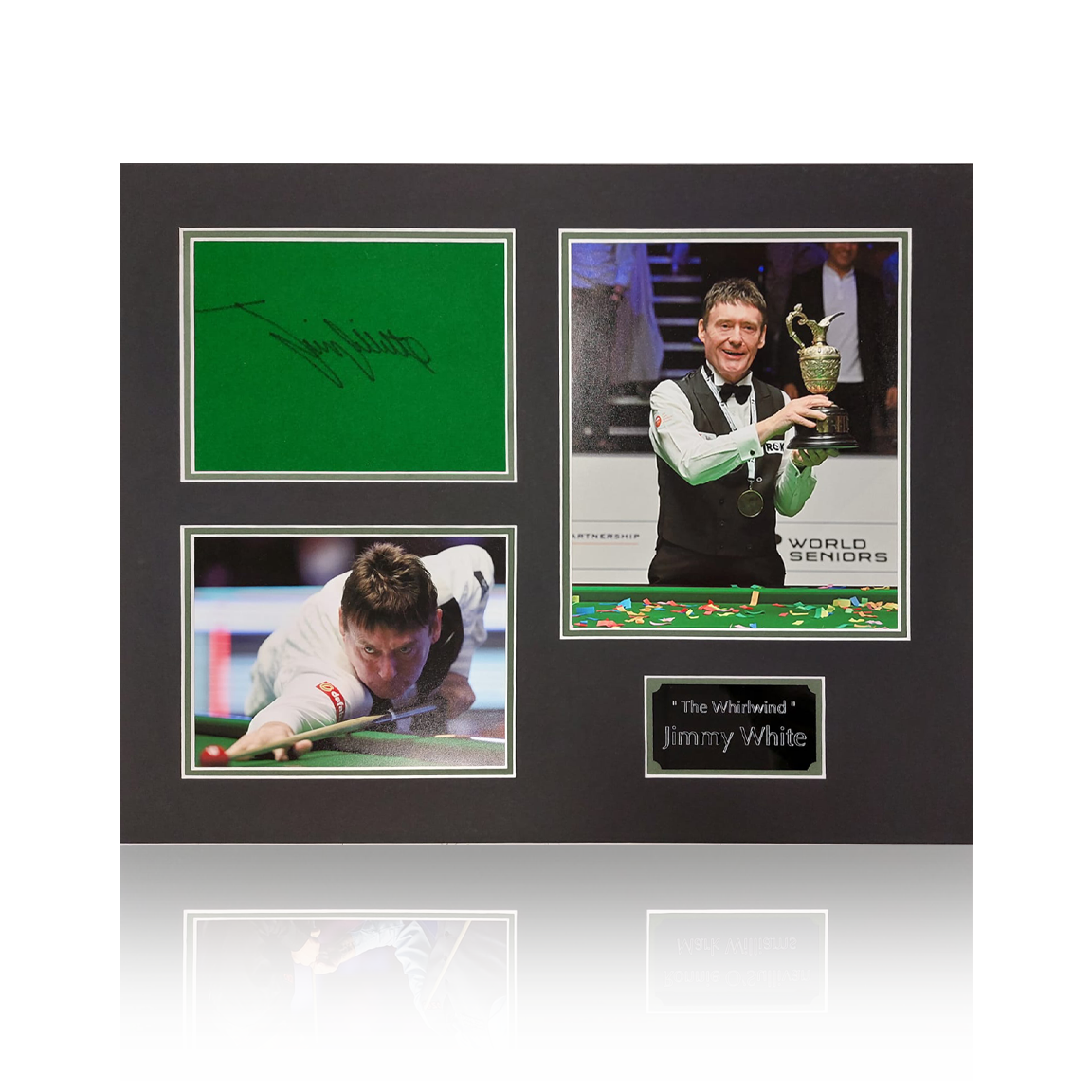 Jimmy White Signed Baize Display – Ronnie O'Sullivan Shop