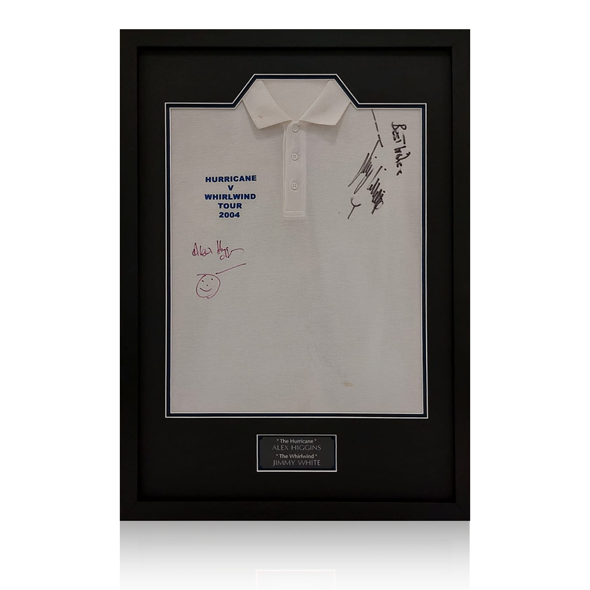 Alex Higgins & Jimmy White Signed Shirt Display #2 – Ronnie O'Sullivan Shop