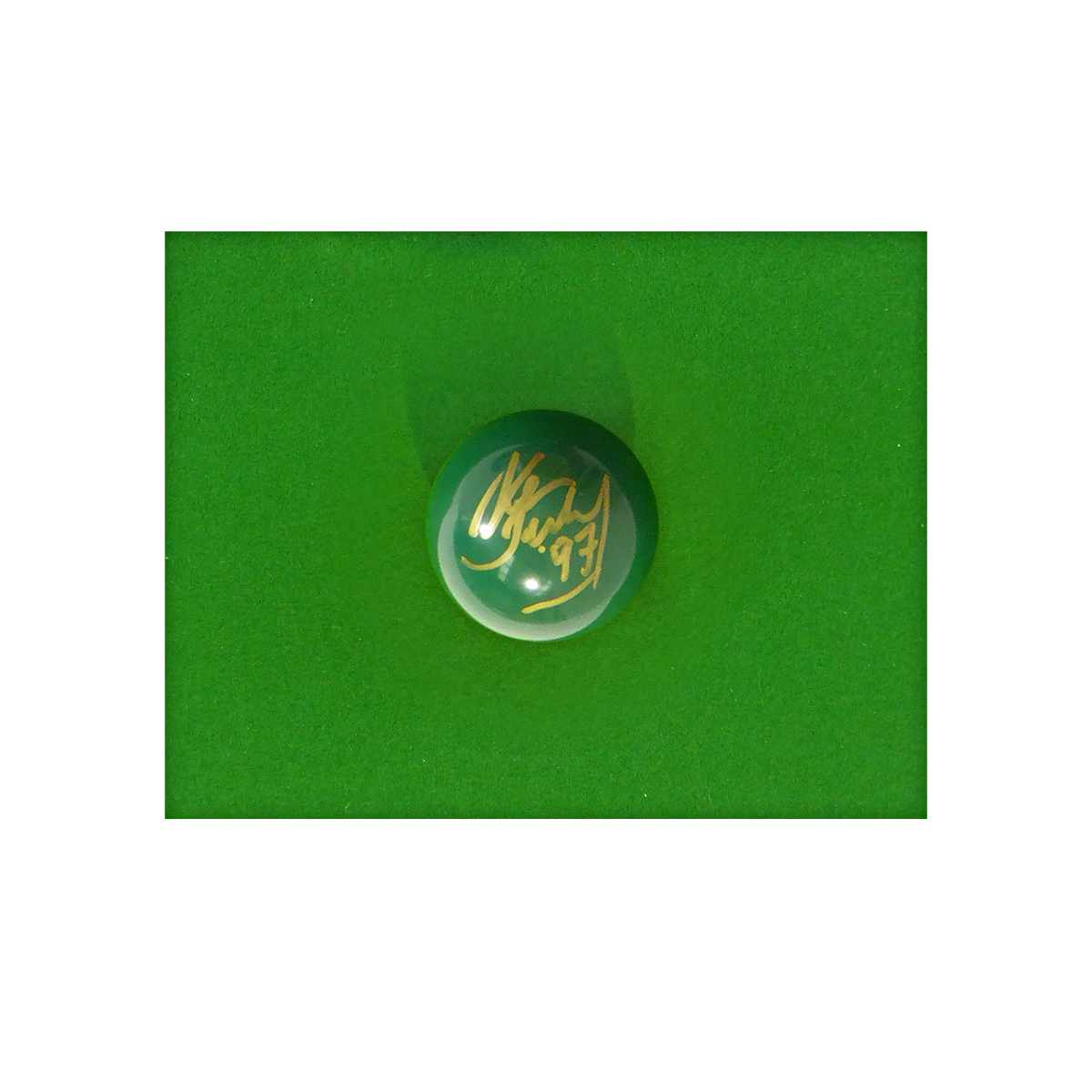 Ken Doherty Signed Green Ball + Inscription – Ronnie O'Sullivan Shop